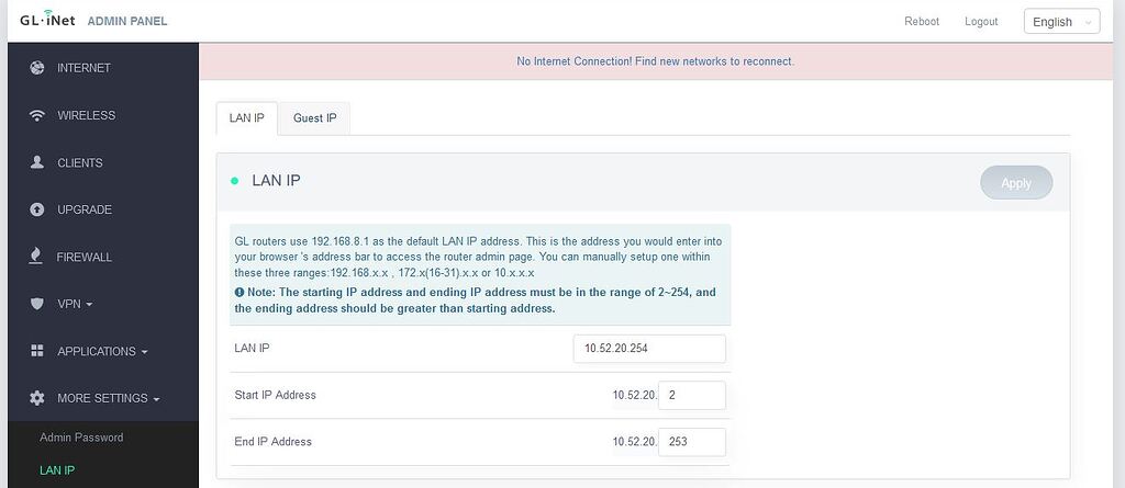 SFT-1200 Opal open LAN mask? - Routers - GL.iNet Official Forum