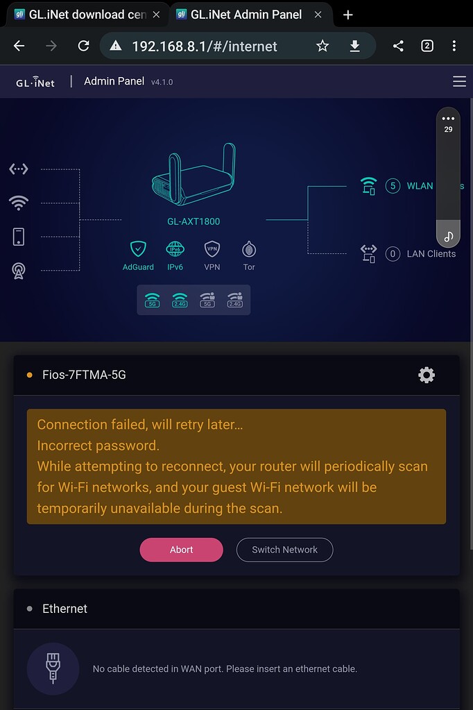 Axt1800 4.1.0r3 and r4 problems connecting as repeater - Technical Support for Routers - GL.iNet