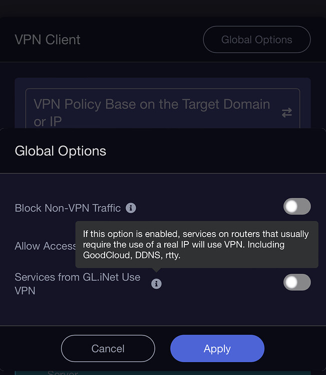 VPN global options - Routers - GL.iNet