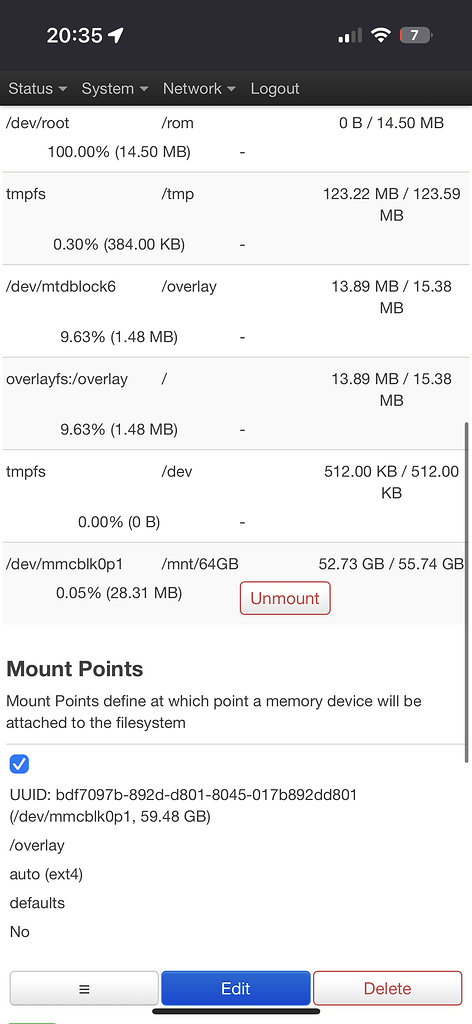 SD card mount /overlay - Routers - GL.iNet Official Forum
