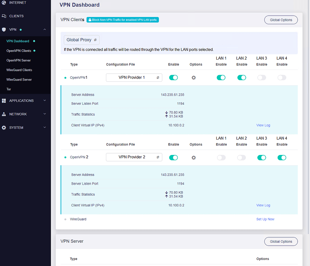 [HOW TO/FEATURE REQUEST] Easily selectable LAN ports for VPN + multiple OpenVPN connections ...