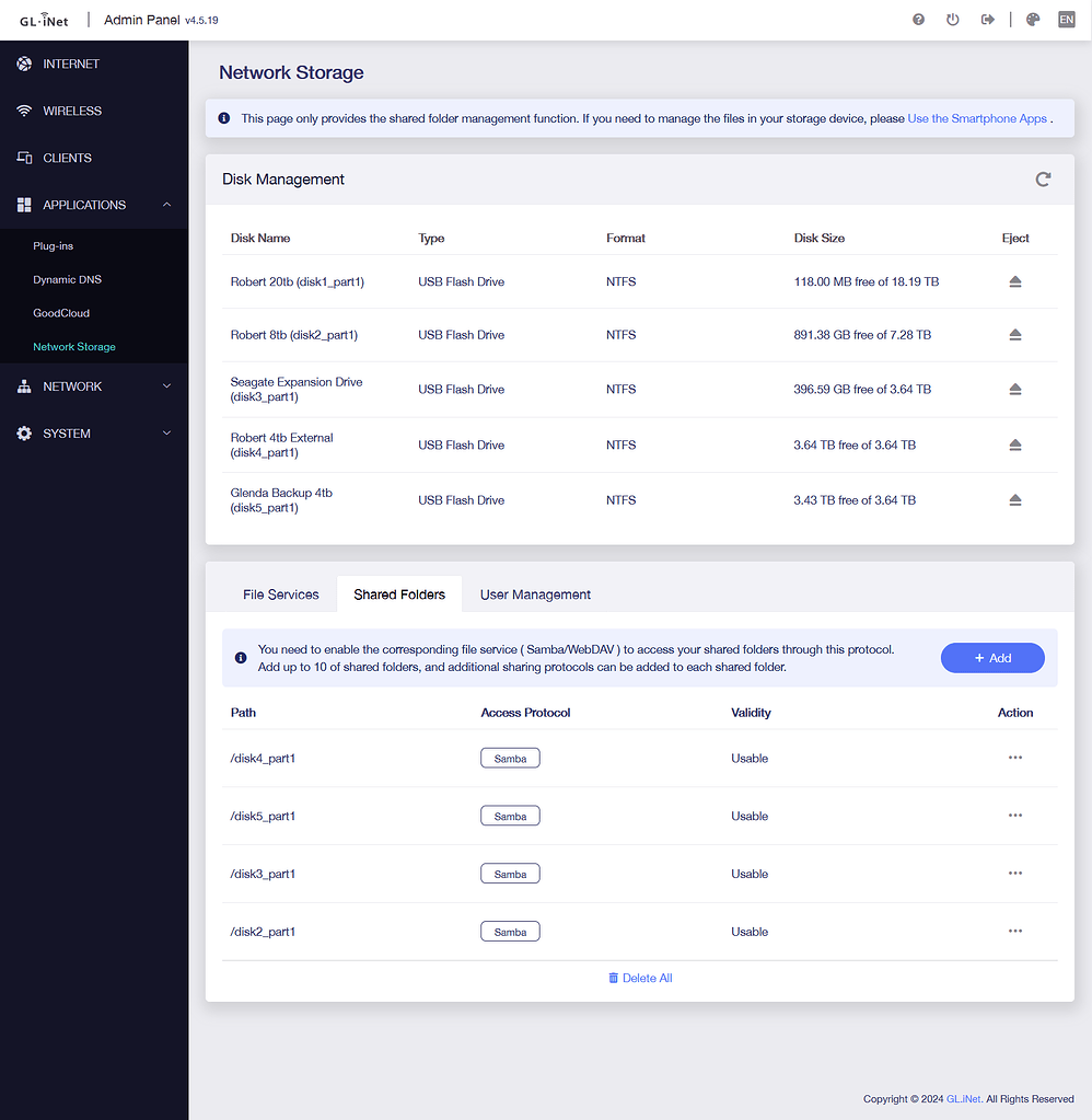 (SOLVED) Slate GL-A1300. Previously working 20tb WD External suddenly ...