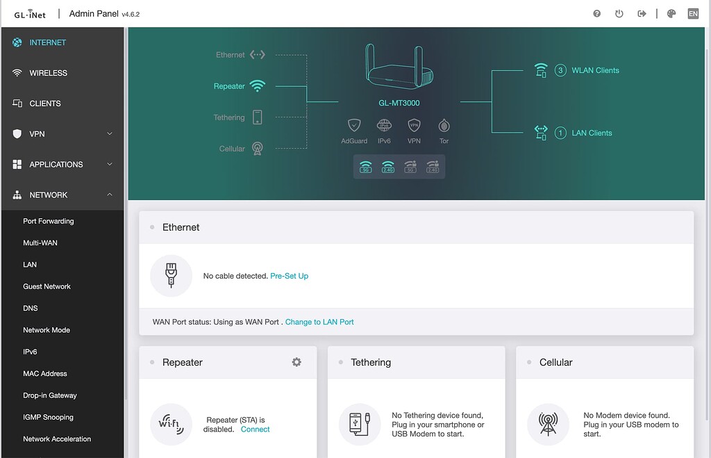 Beryl AX not showing active repeater connection - Routers - GL.iNet Official Forum