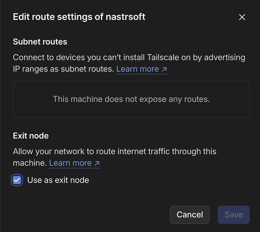 Configure tailscale on the GL.iNet router to route all traffic from a local network through the ...