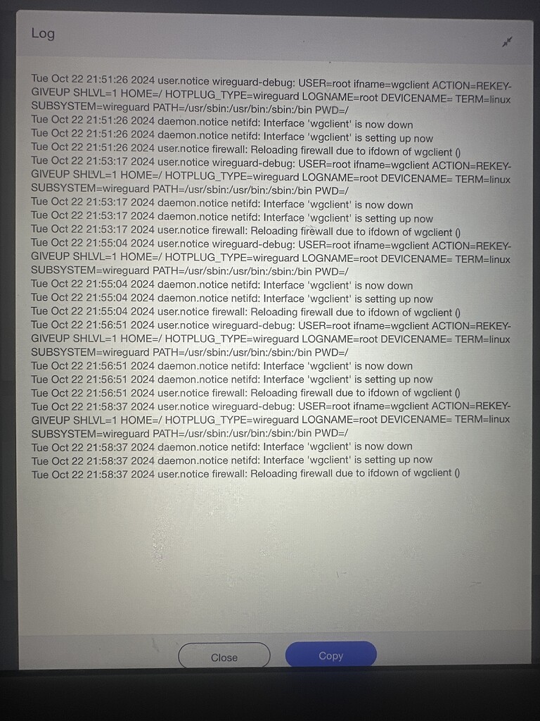 Reloading firewall due to ifdown of wglclient - Routers - GL.iNet Official Forum