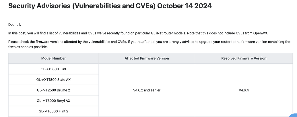 Flint2 (GL-MT6000) : best firmware update, and best way to do ...