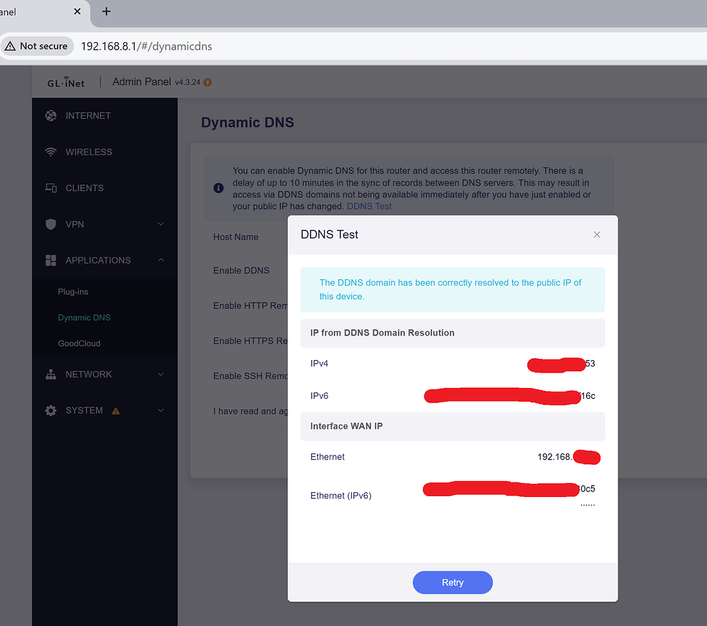 GL DDNS resolving Ok OPAL, but can't connect to IPV6 wireguard - Routers - GL.iNet