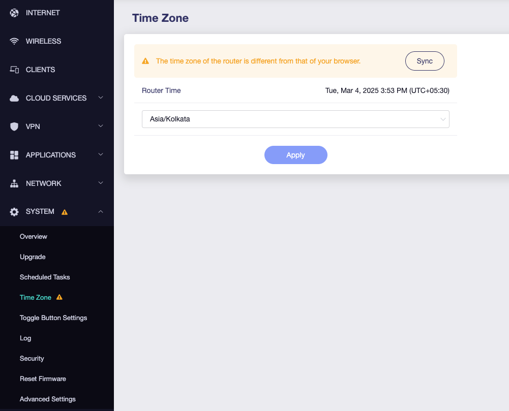 How to fix "The time zone of the router is different from that of your browser." - Routers - GL ...