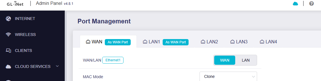 Flint 3 GUI Bug LAN2 set to WAN shows as LAN - Routers - GL.iNet